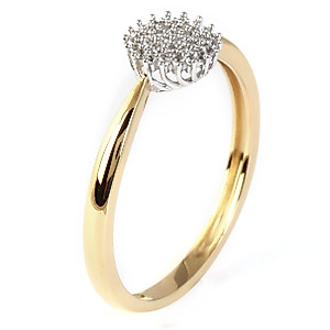 DZON 10k Yellow Gold 1/10CT TDW Round Diamond Composite Promise Ring for Her (I-J,I2)