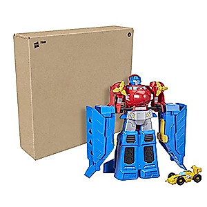 Transformers Optimus Prime Jumbo Jet Wing Racer Playset with 4.5-inch Bumblebee Racecar Action Figure Converting Toys, Ages 3 and Up, 15-inch