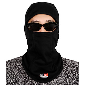 BOCOMAL FR Balaclava Face Mask 7oz Flame Resistant Covering Welding Hood Arc Rated NFPA2112 CAT2 One Size Black