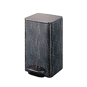 Trash Bin Trash Can Wastebasket Rubbish Recycle Bins Stainless Steel+PU Step Trash Can with Plastic Inner Buckets with Soft Close Lid,Foot Pedal Garbage Can Waste Bin (Color : OneColor, Size : 15L/3