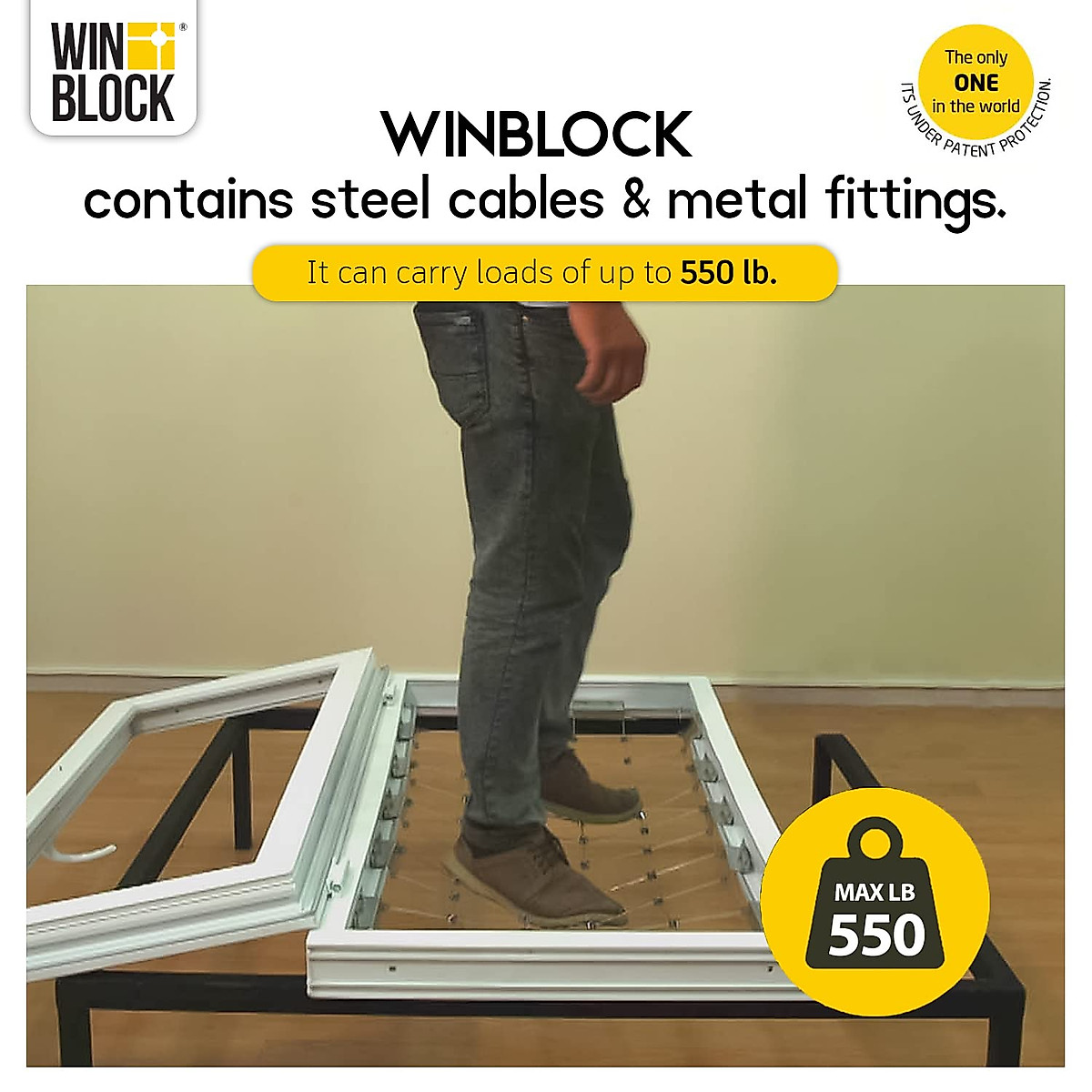 WinBlock Window Guards for Children - Protect Your Little Ones with Adjustable Steel Net PVC Coated Window Safety Screens - Fits Most Windows (6.45 sq. ft) - Childproofing Made Easy