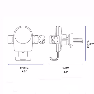 MicroMall Kawaii Hello Kitty Pink Air Vent Car Mount, Hands Free Cell Phone Holder for Car, Clamp Cradle, Compatible with All iPhone Android Smartphone