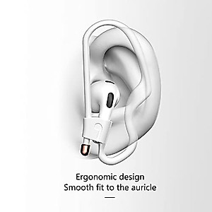 Ear Hooks for AirPods Pro 3/ 2 /1 Earbuds Accessories Anti-Lost Loop Anti-Slip Strap Multi-Dimensional Adjustable for Running Jogging Cycling Gym Silicone (White)