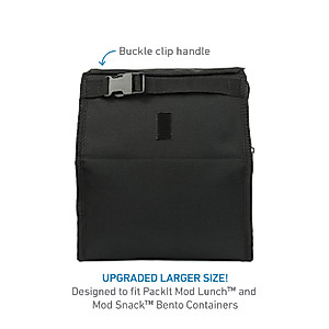 PackIt Freezable Lunch Bag with Zip Closure, Black Freezable Snack Bag, Black