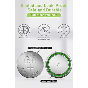 POWEROWL LR44 Batteries 24 Count, High Capacity AG13 357 303 SR44 L1154F A76 Premium Alkaline Battery 1.5V Button Coin Cell Batteries