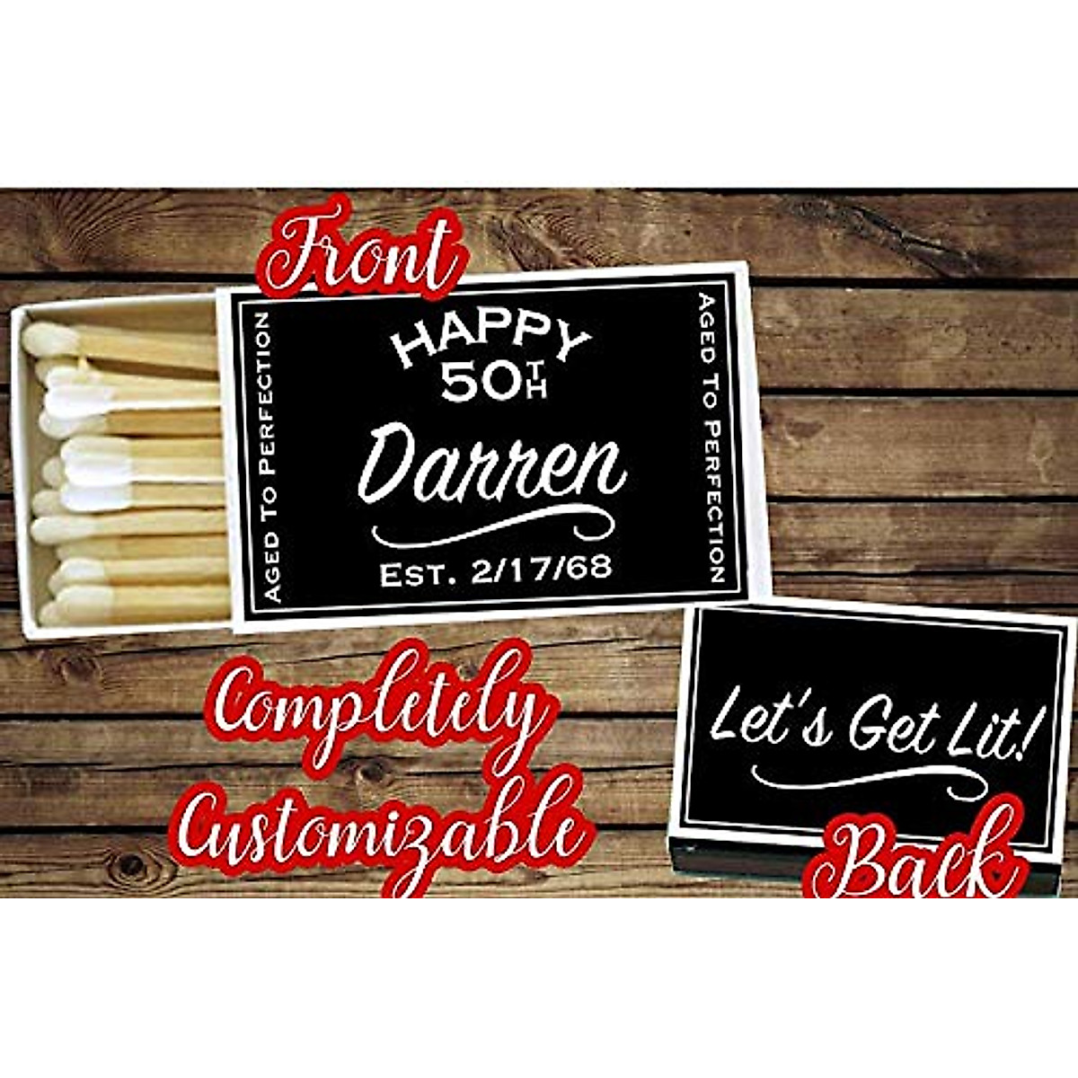 Set of 16 Personalized Cigar Labels - Happy Birthday Cigar Labels -Aged To Perfection - Party Favors - Gift - Cigar band