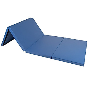 Polar Aurora 4'x10'x2 Thick Folding Gymnastics Exercise Mat Aerobics Stretching Yoga Mats (Blue)