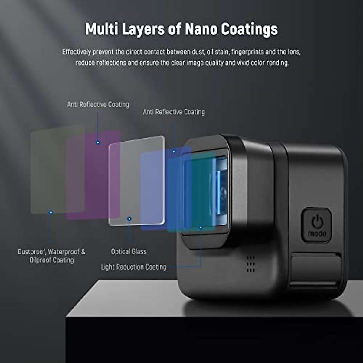 NEEWER Upgraded Version 1.33x Anamorphic Lens Compatible with GoPro Hero 9 10 11 Black, 2.40:1 Widescreen Cinematic Flare Effect, HD Double Side Multi Layer Anti Reflection Coating Action Camera Lens