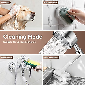 Handheld Shower Head Set High Pressure Stainless Steel High Flow Hand Shower Head with 59 Inch Hose and Bracket Brushed Finish