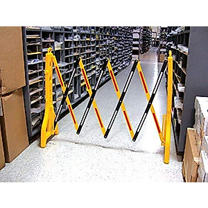 Reliancer Expandable Mobile Barricade Portable Water Filled Expanding Safety Barrier Gate Outdoor Plastic Retractable Traffic Fence Flexible Crowd Control Barriers Guard Extensible to 8.2FT