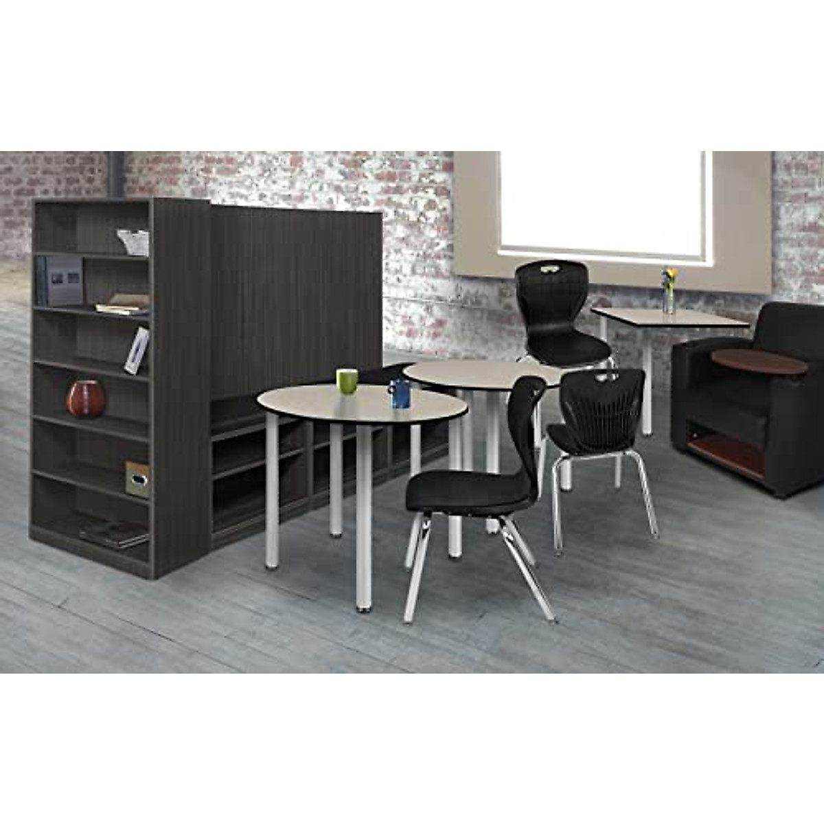 Regency Kee Square Dining & Activity Table with with Slim Lightweight Tabletop, 30", Maple/Chrome