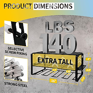 VDHU Power Tool Organizer Wall Mount,Utility Racks,Heavy Duty Drill Holder,3 Layers Storage Rack with 4 Drill Holders,Garage Tool Organizer and Storage Ideal for Tool Room,Workshop,Garage