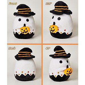 Ziyutam Halloween Ghost Pumpkin Stuffed Animal Trick or Treat 9.4" Halloween Plushies Ghost Plush Toys Halloween Ghost Pillow Gifts for Boys Girls Spooky Indoor Outdoor Home Party Decorations