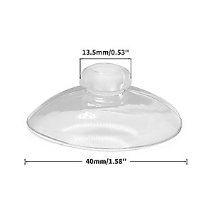 Piutouyar 20PCS 1.6 Inch / 4cm Clear Suction Cups Without Hook Small Clear Plastic Suction Cup for Home Decoration