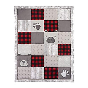 Sammy & Lou Up North 4-Piece Baby Crib Bedding Set, Includes Quilt, Fitted Crib Sheets Neutral, Crib Skirt, and Plush Toy