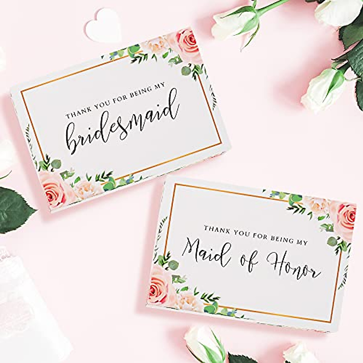 Bridesmaid Thank You Box Set {6 Pack} 1 Maid of Honor Thank You Box and 5 Bridesmaid Thank You Boxes I Thank You For Being My Bridesmaid | Bridesmaid Box for Bridesmaid Gifts | Floral Style