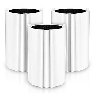 Blue Pure 411 Replacement Filte-r Compatible with Blueair Blue Pure 411 Genuine, 411+, 411 Auto and Mini Air Purifie-r, Include 3 Particle and 3 Activated Carbon