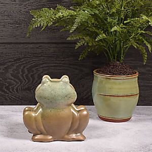 The Barrington Garage Frog Shaped Stoneware Sponge Holder, Green