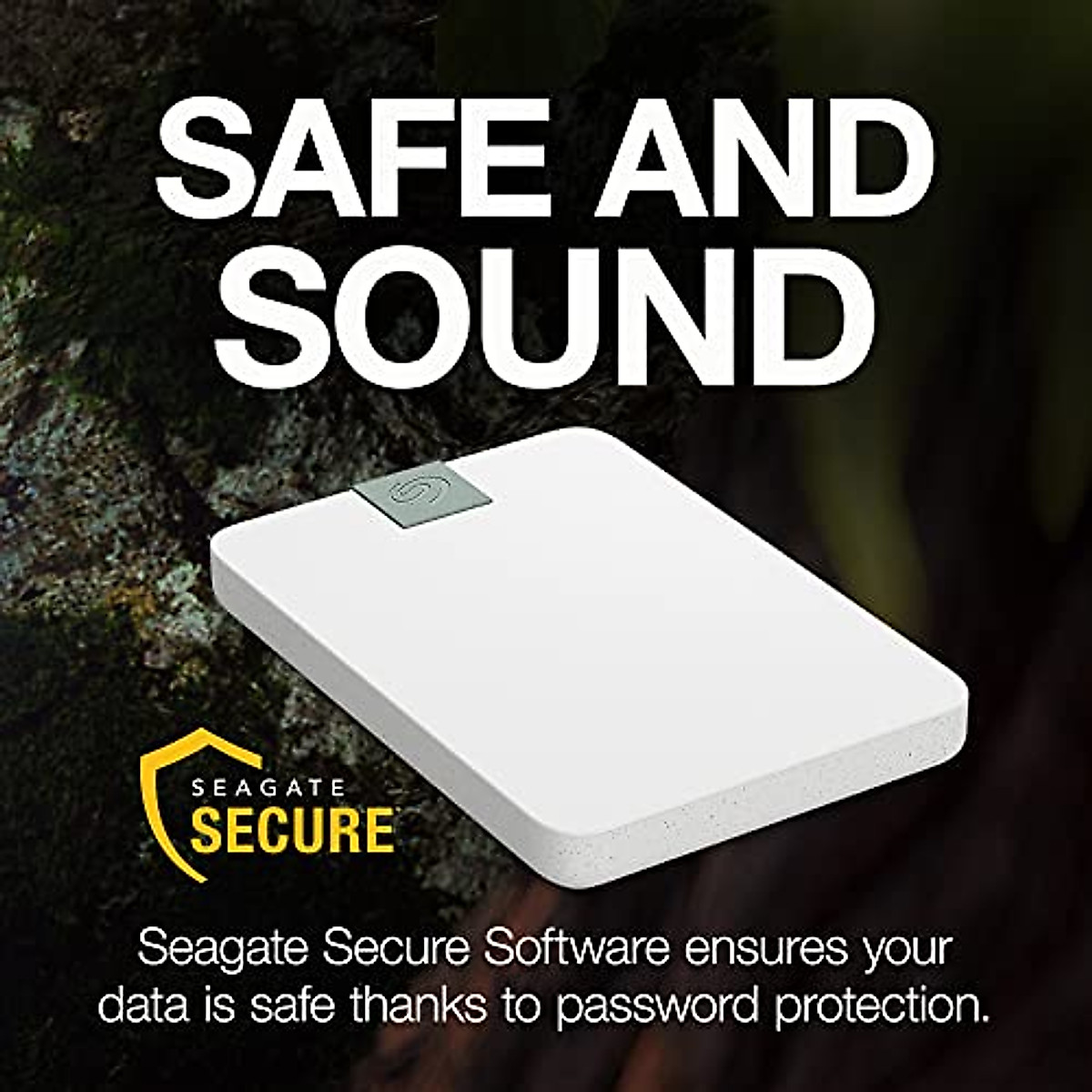 Seagate Ultra Touch HDD 2TB External Hard Drive - 7mm, Cloud White, Post-Consumer Recycled Material, 6mo Dropbox and Mylio, Rescue Services (STMA2000400)