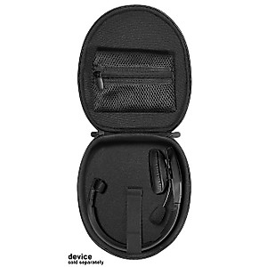 WGear Headset Case for VXI BlueParrott B550-XT, B450-XT, B450-XT -204010-C, B350-XT, B250-XTS, C400-XT, Mesh Pocket Cable, Amplifier and Other Accessories, Detachable Wrist Strap (Gray), compact Size