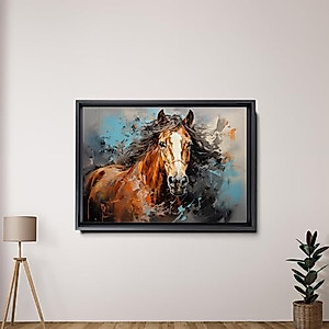 Majestic Black Stallion Galloping In The Clouds, Black Horse On Salt Flats, Canvas Print, Black Horse Print, Black Horse Wall Art