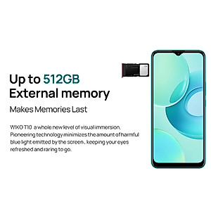 WIKO T10 4G Cell Phone Unlocked Smartphone Android 11 2GB RAM 64GB ROM 5000mAh 6.5 Inch HD+ Display 13 MP Camera Mobile Phones, US Version, Black