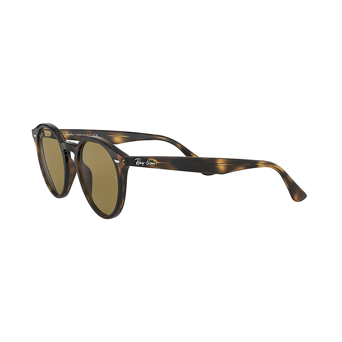 Ray-Ban RB2180 Round Sunglasses, Light Havana/Dark Brown, 51 mm