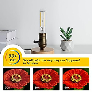 Grensk Dimmable E26 LED Tubular Light Bulbs 40Watt,T10 T30 4W 400Lumens Flicker-Free Vintage Edsion Bulbs,2700K Warm White Filament Light Bulbs for Chandelier Light or Industrial Wall Sconces,2 Pack