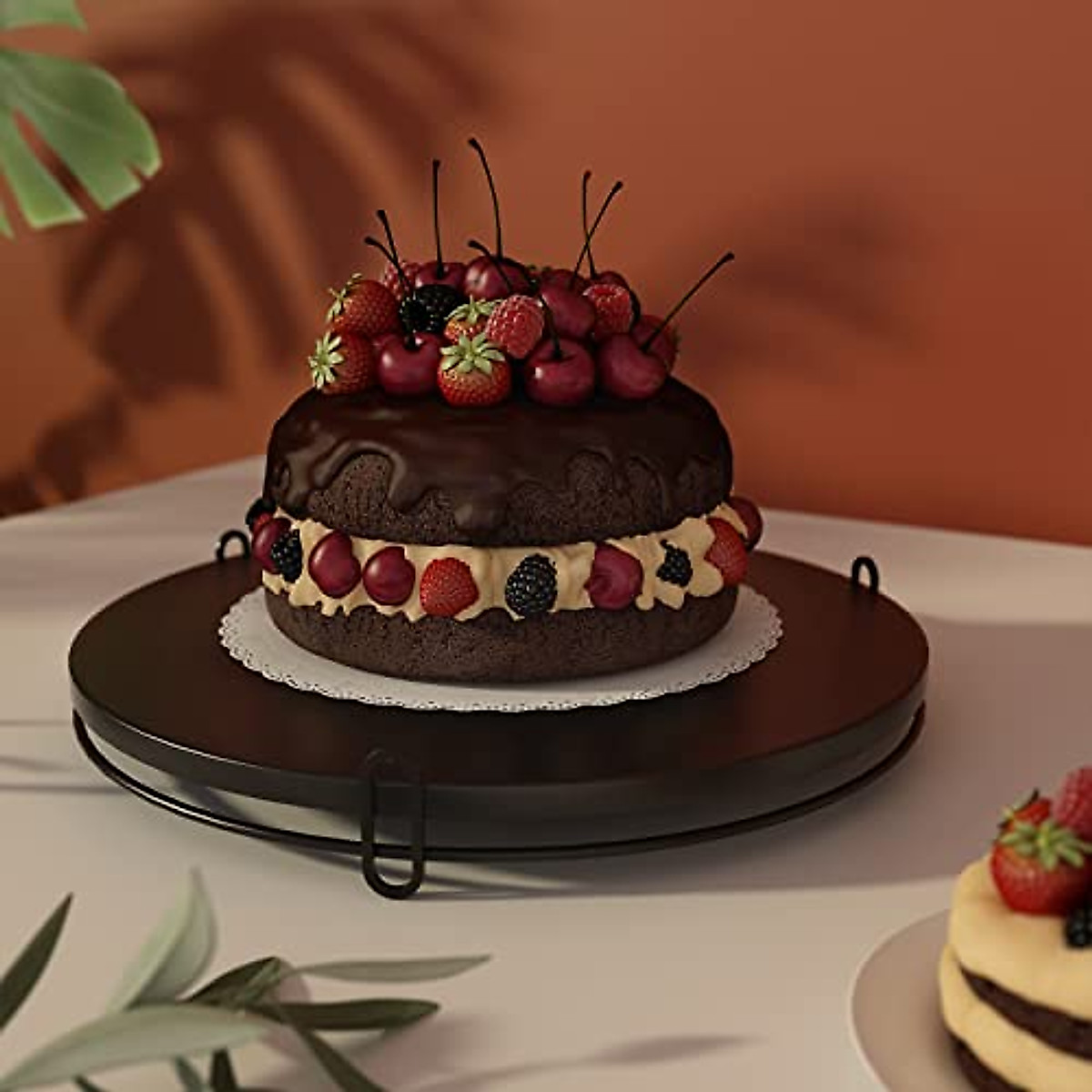 Vivevol Cupcake Stand, 3-Piece Cake Stands Set, Cake Plate Dessert Candy Display Plate Dessert Stand, 8”-10”-12” (Black)