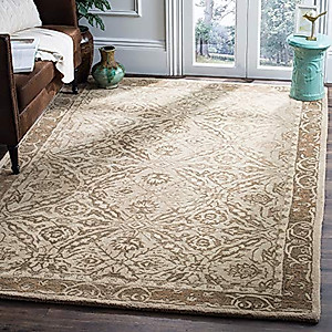 SAFAVIEH Anatolia Collection Area Rug - 8' x 10', Navy & Ivory, Handmade Traditional Oriental Wool, Ideal for High Traffic Areas in Living Room, Bedroom (AN583A)