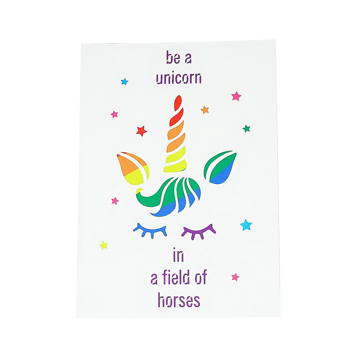 Be A Unicorn - 3D Pop Up Greeting Card For All Occasions - Love, Birthday, Christmas, Goodluck, Congrats, Get Well - Message Note for Personalized - Amazing, Happy Gift - Thick Envelope, Fold Flat