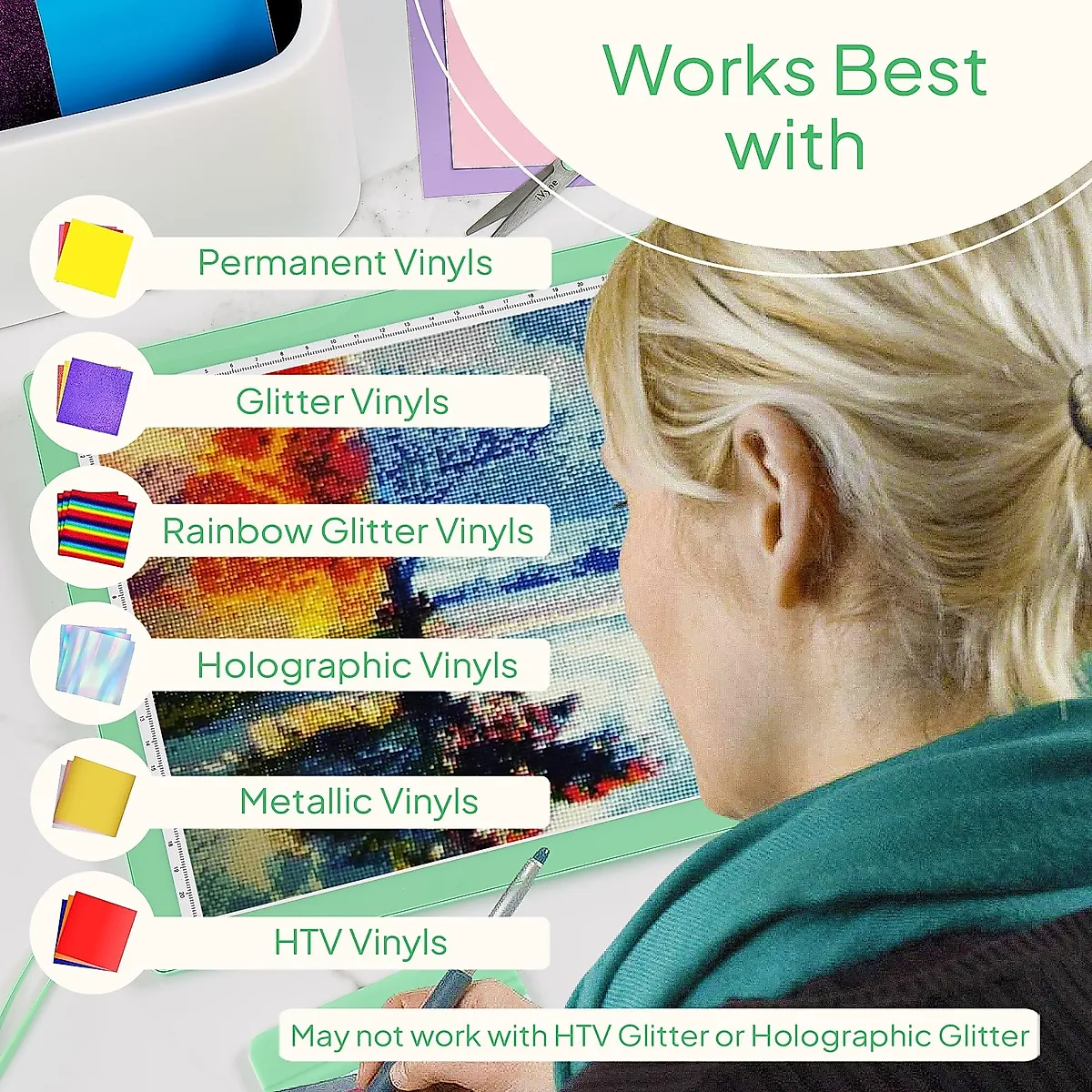 iVyne Corded Light Pad for Weeding Vinyl & Diamond Painting - A4 Light Box for Sketching & Tracing (Green)