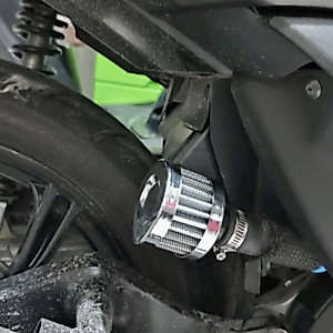 BESULEN Air Intake Filter Breather, 0.47 inch Universal Cold Air Filter, 12mm Car Turbo Vent Air Intake Filter Cleaner, Crankcase Breather Compatible with Car and Motorcycle Engine Parts (Red)