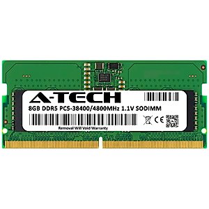 A-Tech 8GB DDR5 4800MHz PC5-38400 CL40 SODIMM 1.1V Non-ECC Unbuffered SO-DIMM 262-Pin Laptop RAM Memory Upgrade Module