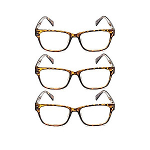 Readers Readers.com Fully Magnified Reading Glasses: The McNealy - 3 Pairs, Classic Rectangle for Women and Men - Tortoise, 1.75