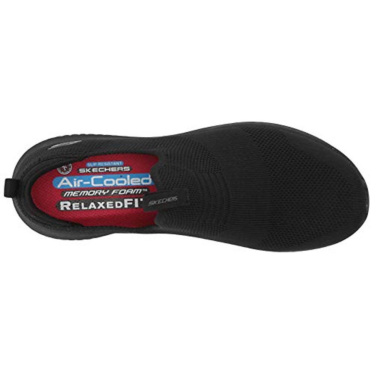 Skechers Women's Slip on Athletic Food Service Shoe, Black, 8