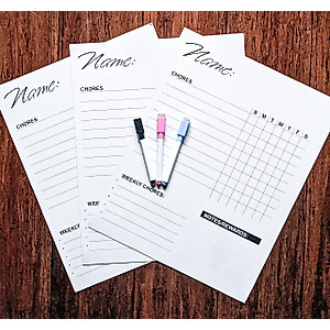 Habit Tracker Chores Chart for Kids, Dry Erase Board Behavior Chart for Multiple Kids 3 Pack, Incentives Chore Chart for Multiple Kids Dry Erase Magnetic (Chore Chart for Kids 1 Pack)