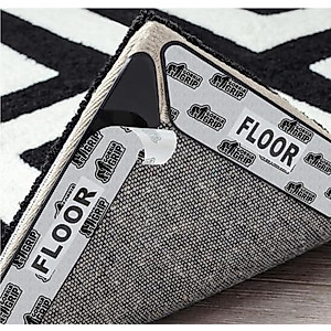 Gorilla Grip 24 Pack Rug Gripper Pads, Keep Area Rugs Corners from Curling and Bunching, Reusable Dual-Sided Flexible Sticky Pad, Grips Floor Underlayment, Hold Carpet in Place on Hardwood Floors