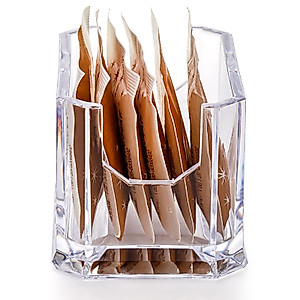 Dicunoy Set of 8 Sugar Packet Holder, Acrylic Clear Sugar Caddy for Coffee Bar, Classic Sugar Bag Sweetener Packets Storage Container for Tea Bag Organizer, Table, Restaurant, Hotel