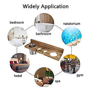 DORAMII Bathroom Wall Mount Hair Dryer Holder Hair Care & Styling Tool Organizer, Farmhouse Wooden Beauty Hair Appliance Holder for Flat Iron, Curling Wand, Hair Straighteners, Brushes,White