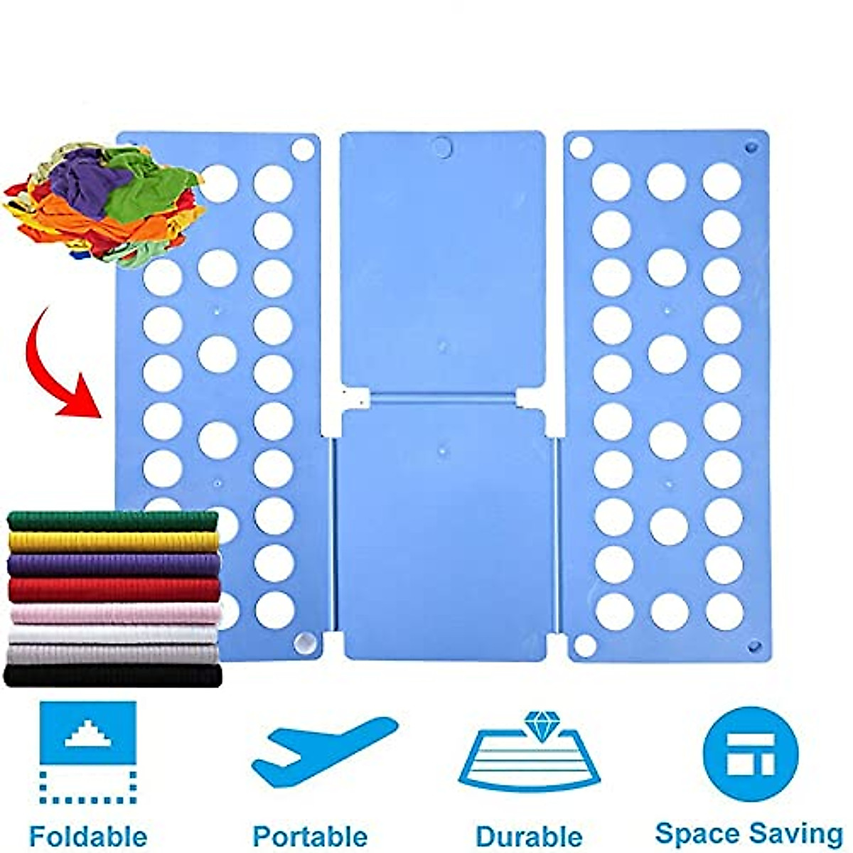 WJCCY Clothes Folder Board Adult Kids T-Shirt Sweater Jacket Folding Flip Laundry Quick Organizer Easy Storage Home or Travel Use
