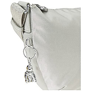 Kipling womens WomenÂ’s Anila Shoulder Bag, Elegant Nylon Purse, Adjustable Strap Crossbody Handbag, Dynamic Silver, 12.75 L x 8.75 H 1.25 D US