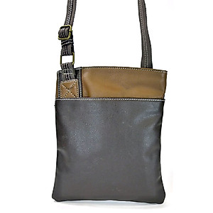 CHALA Swing CrossBody Phone Purse in Two Tone Colors- (Bag Only) Brown