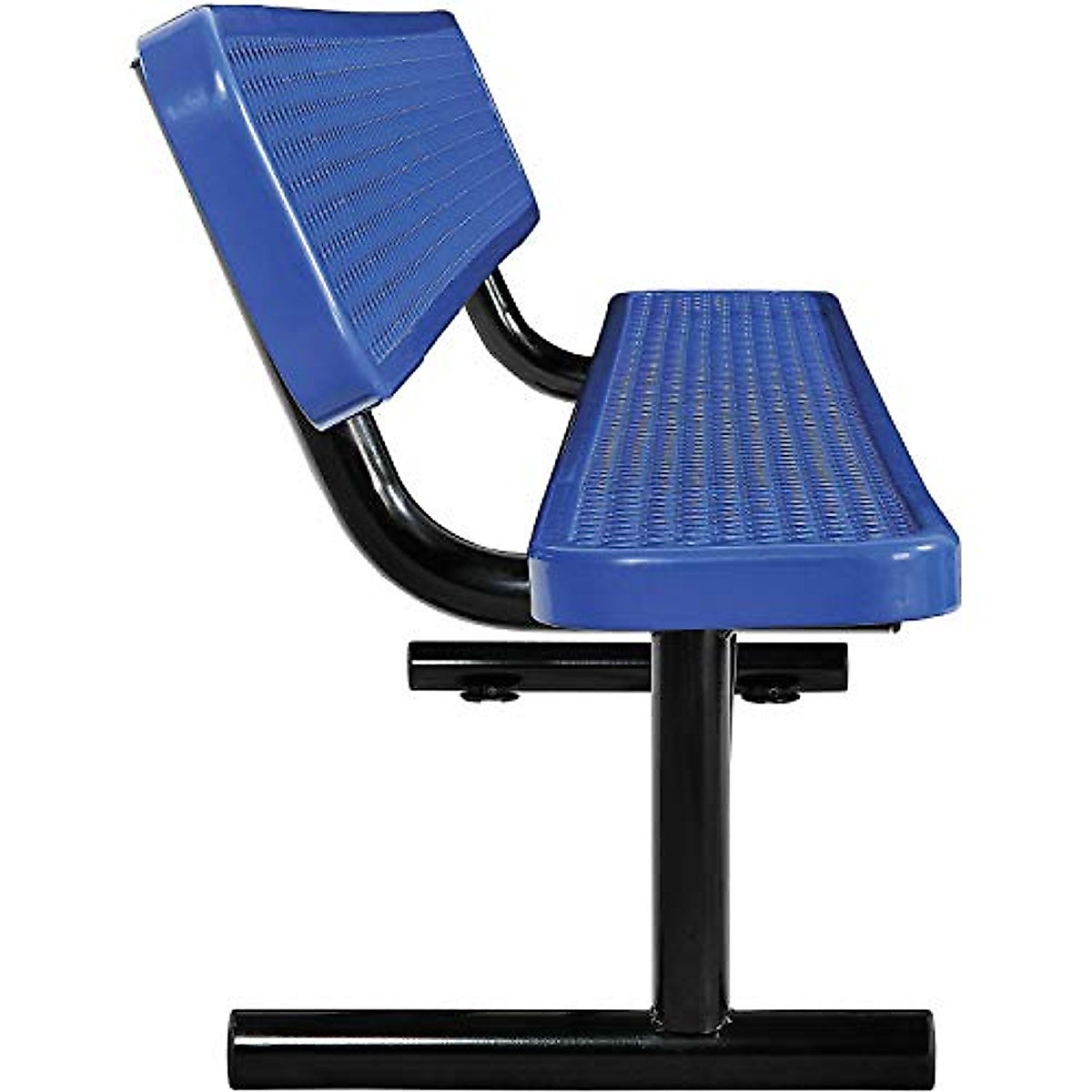 Global Industrial 96" L Expanded Metal Mesh Bench w/Back Rest, Blue