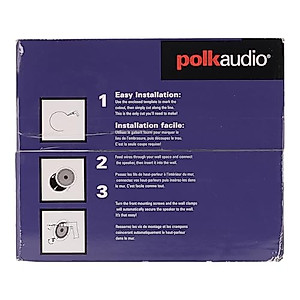 Polk Audio RC80i 2-way Premium In-Ceiling 8" Round Speakers, Set of 2 Perfect for Damp and Humid Indoor/Outdoor Placement - Bath, Kitchen, Covered Porches (White, Paintable-Grille)