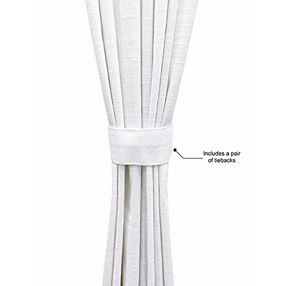 Hausattire White Cotton Window Curtains 50x72 Inches - Set of 2, Reverse Tab Top Curtain Panels in Cotton Slub Duck Fabric for Kitchen, Living Room, Bedroom, Farmhouse Drapes