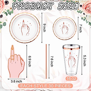 150 Pcs Ring Finger Cowgirl Bachelorette Party Decorations Set Ring Finger Reusable Cups Plates Napkins and Straws Western Cowgirl Party Supplies for Bridal Shower Decorations(Ring Finger)