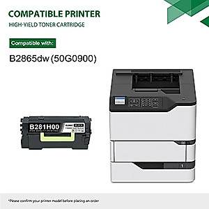 B2865 B281H00 Black Toner Cartridge Replacement for Lexmark B2865 Toner Cartridge B2865dw (50G0900) Printer Ink Cartridge, Up to 17,000 Pages