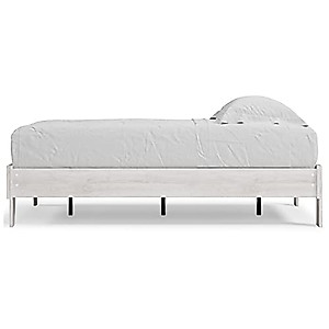 Signature Design by Ashley Paxberry Modern Farmhouse Platform Bed Frame, Twin, Rustic White
