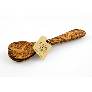 Tramanto Olive Wood Salad Server Set - 12 inch French Design